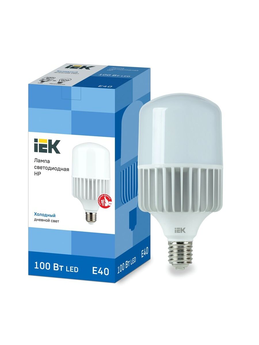 Лампа светодиодная HP 100Вт 230В 6500К E40 IEK LLE-HP-100-230-65-E40