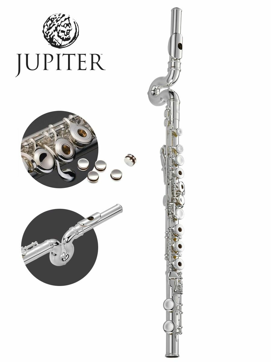 Jupiter JFL-700WRE Флейта профессиональная, строй С, каплеобразная головка WAVE-LINE, открытые клапаны с металлическими заглушками, не в линию