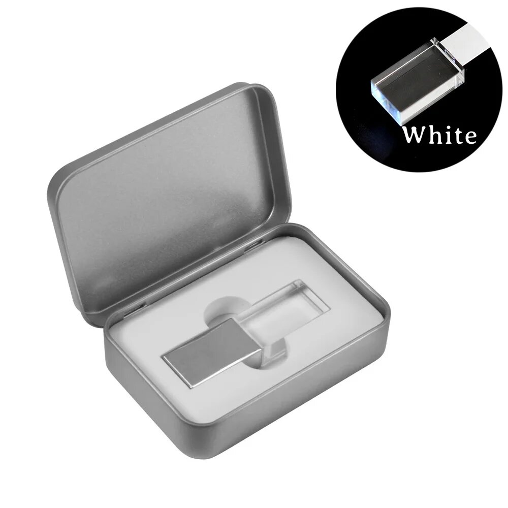 Флешка JASTER 128ГБ White LED Iron box