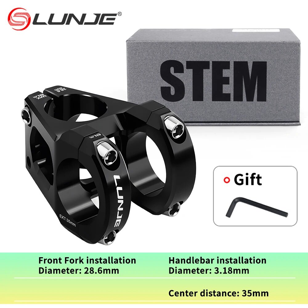 LUNJE Вынос руля 31.8x35mm, черный