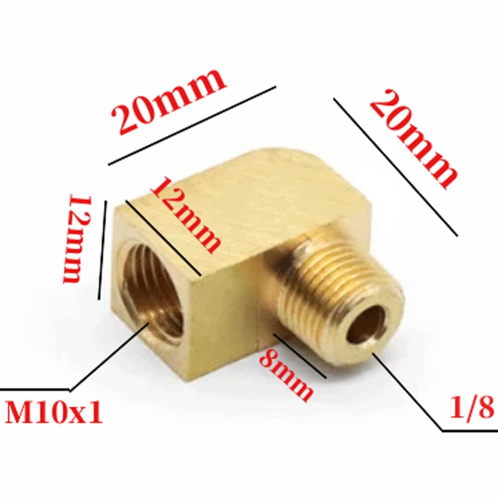 Латунный уголок M10x1, 1/8" Male G1l8-F