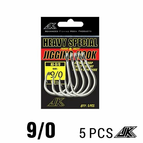 JK Jigging Hook #9/0, 5 шт, HJ-9l0