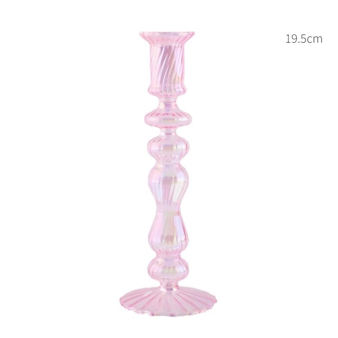 Розовый стеклянный подсвечник Floriddle Decor