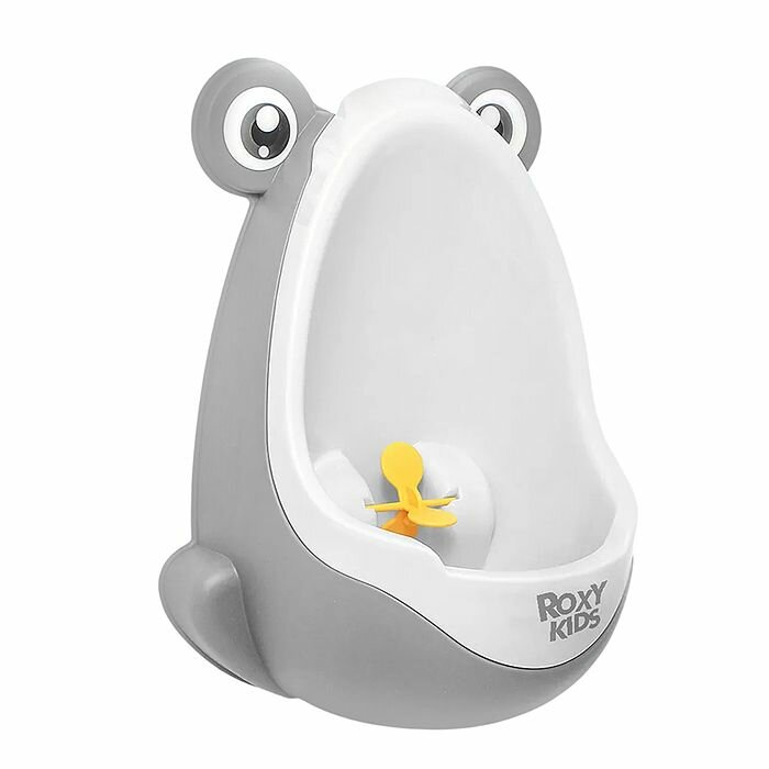 Писсуар для мальчиков Roxy Kids Лягушка с прицелом, серый, 21х15х30 см RBP-2129Grey