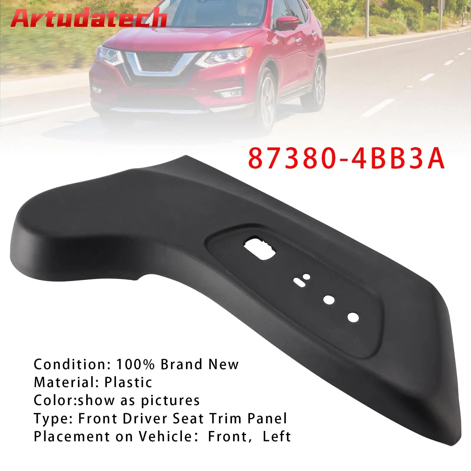 Artudatech 87380-4BB3A передняя панель отделки сиденья водителя для Nissan Rogue 2014 2015 2016 2017 2018 2019 2020 873804BB3A