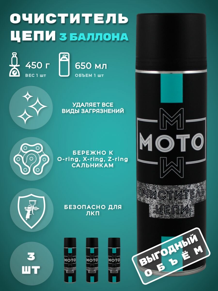 Очиститель цепи Moto 3 шт 650мл