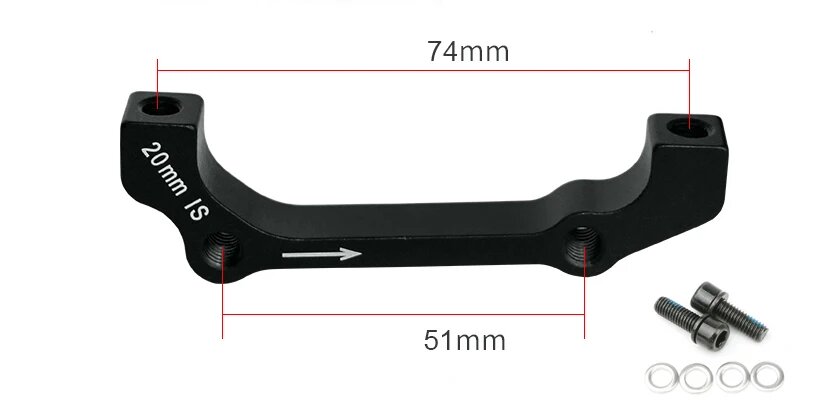 Адаптер дискового тормоза MTB IS PM A B на PM A для роторов 140-203 мм Черный, Black B-F180 R160