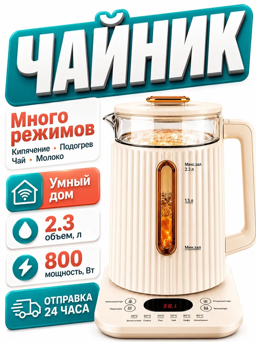 Чайник электрический 2 л маленький