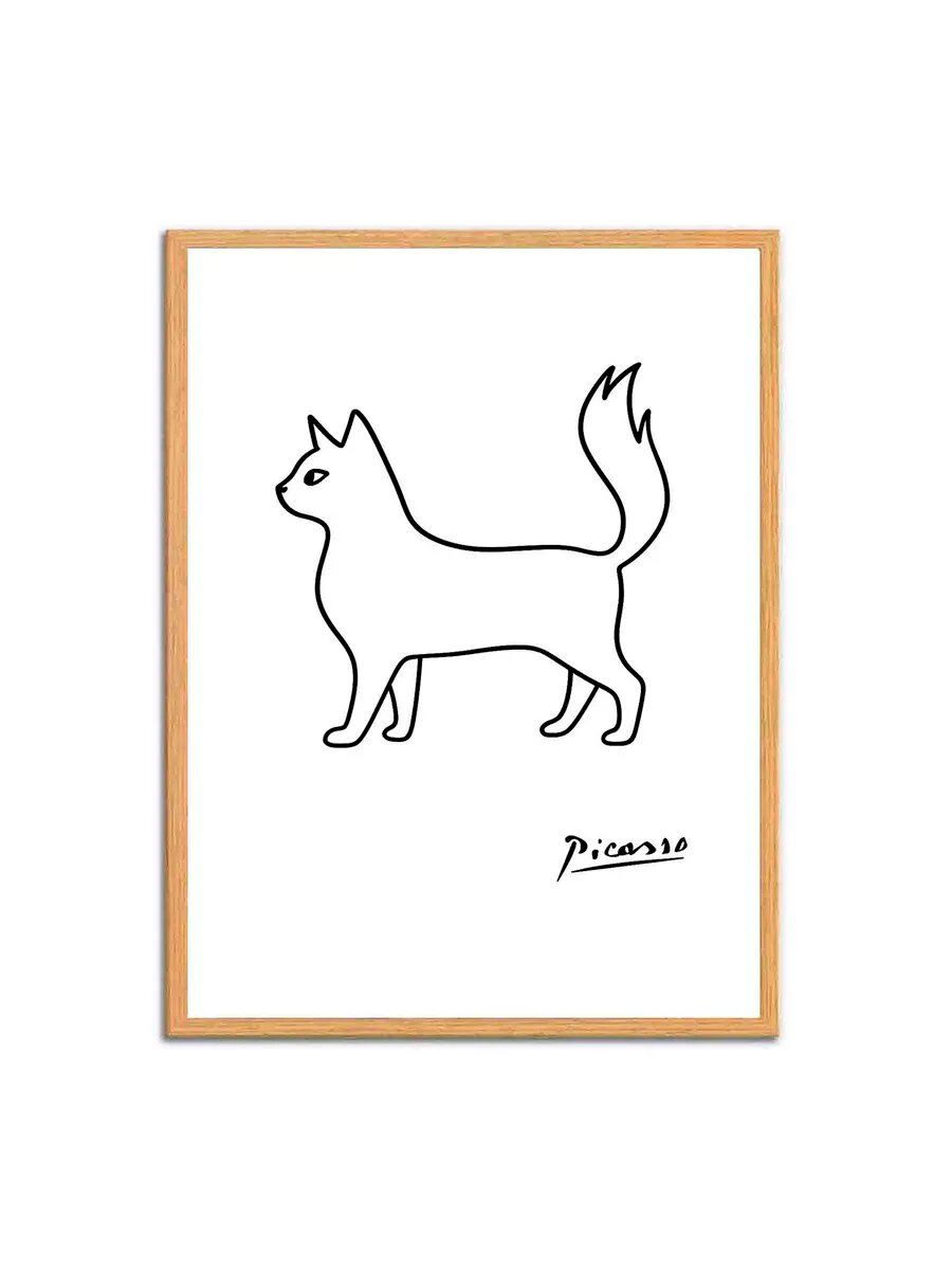 Турецкая ангорская кошка , Пабло Пикассо, Плакат 30x42см