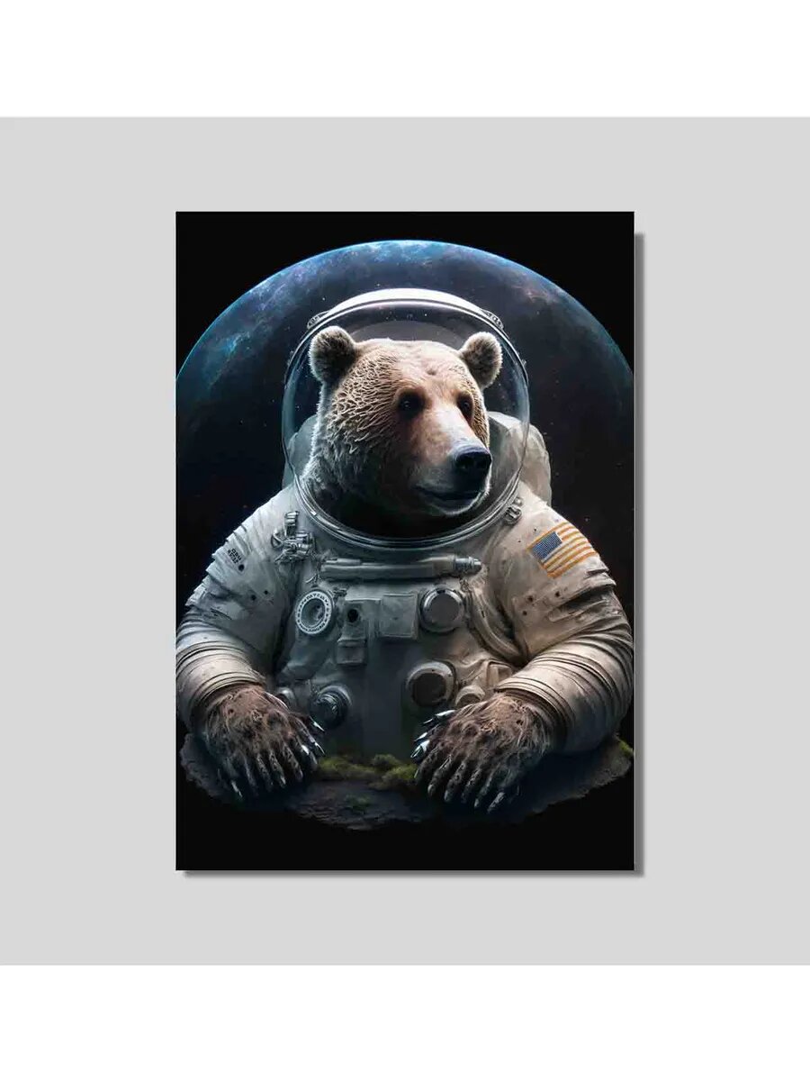 Медведь-космонавт, Плакат 30x42см