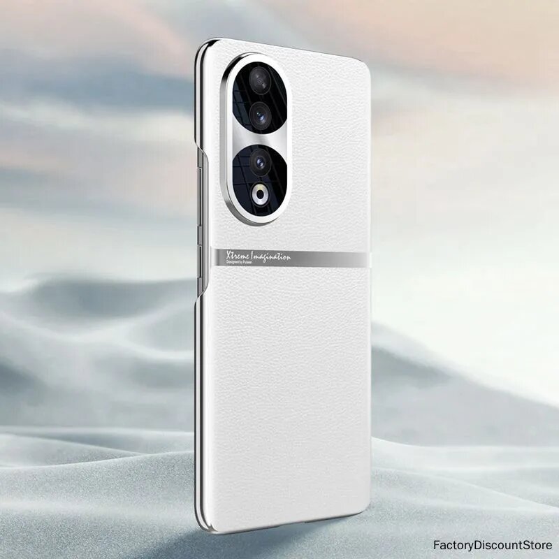 Чехол для Honor 90 белый гальваническая кожа