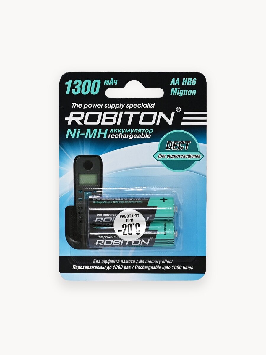Аккумулятор ROBITON DECT 1300MHAA-2 BL2