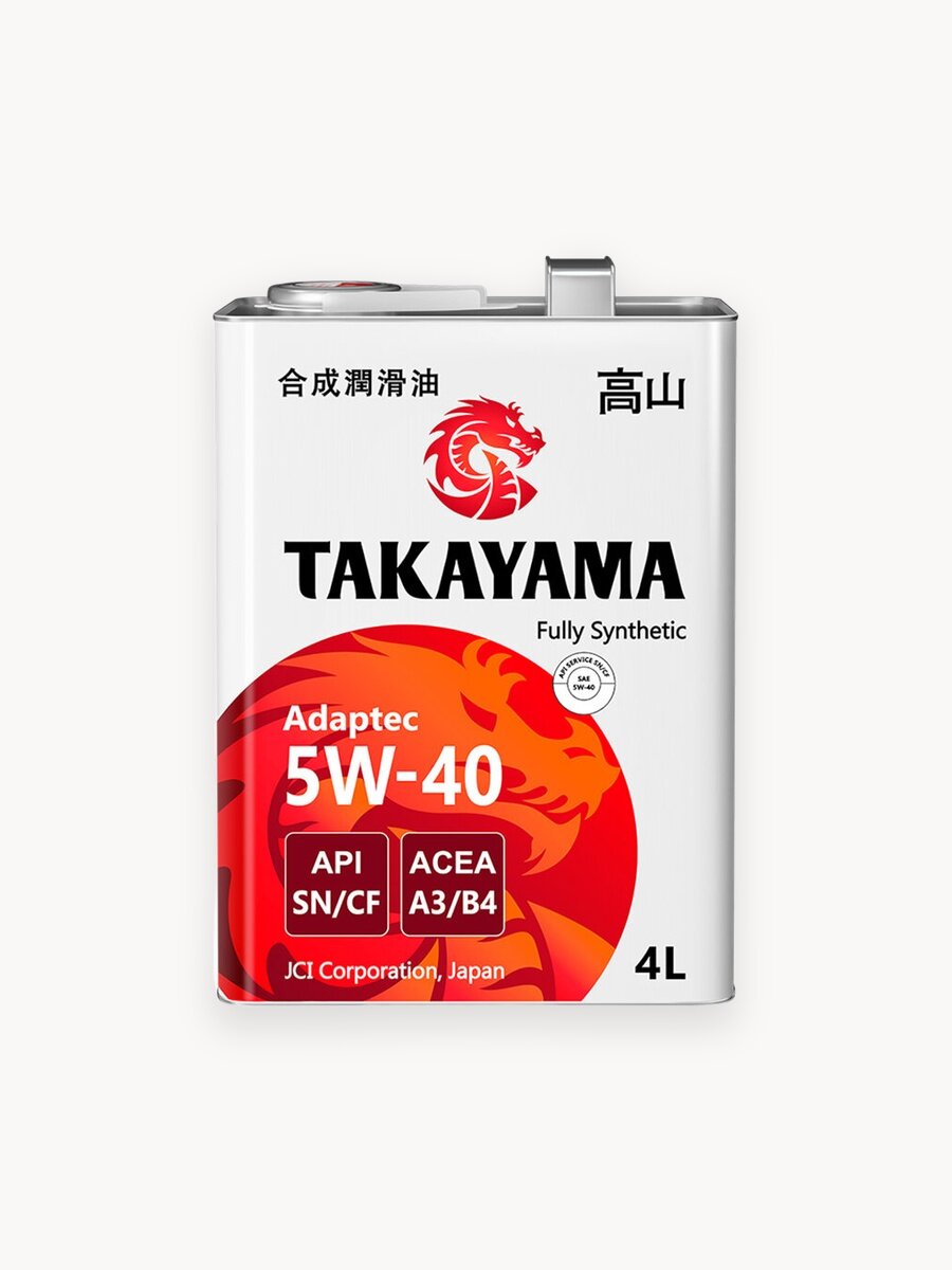 Масло моторное TAKAYAMA ADAPTEC 5W40 синтетика 4 л 605587