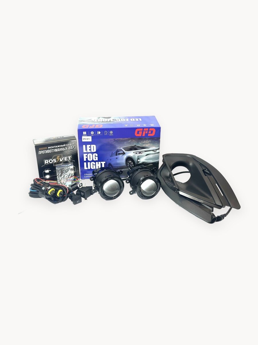 Комплект для установки противотуманных фар / ПТФ LED с линзой 60w / для Лада Гранта ФЛ, Lada Granta FL