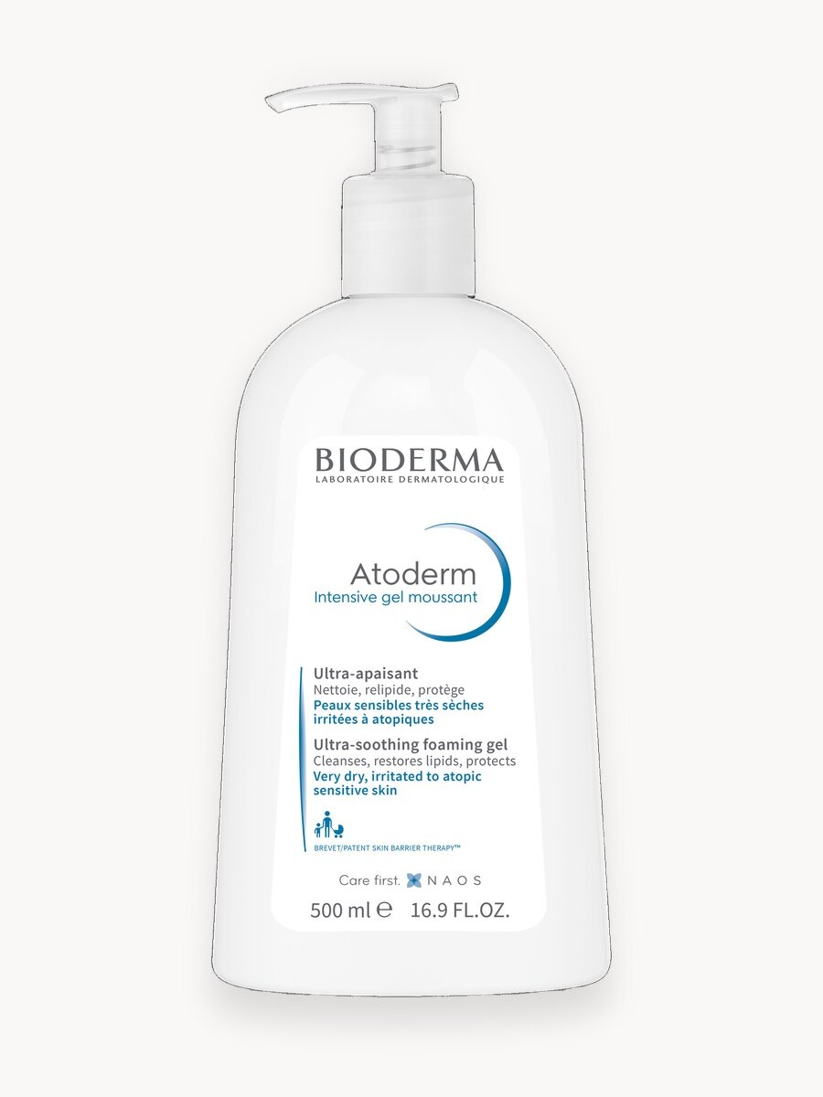 BIODERMA Atoderm Intensive Успокаивающий Гель для сухой, раздраженной и атопичной кожи лица и тела, 500 мл