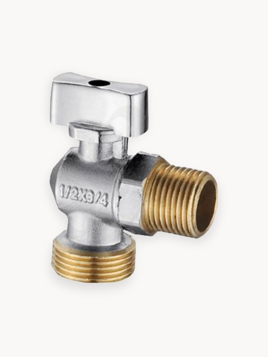 Кран для бытовых приборов, 1/2"х3/4", ш-ш, латунь, угловой, Diadonna
