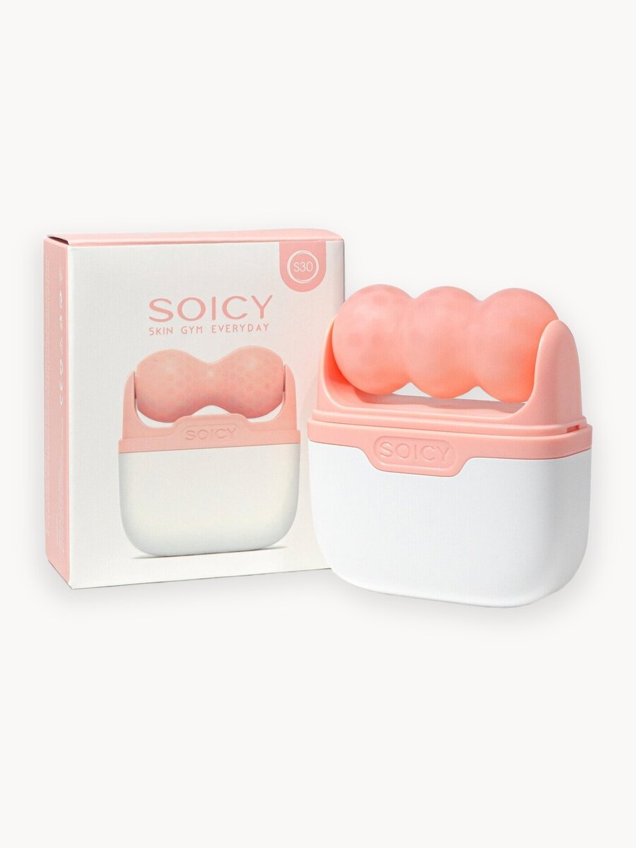 Mezonica Soicy 30 pink Роликовый массажер для лица и тела, цвет розовый