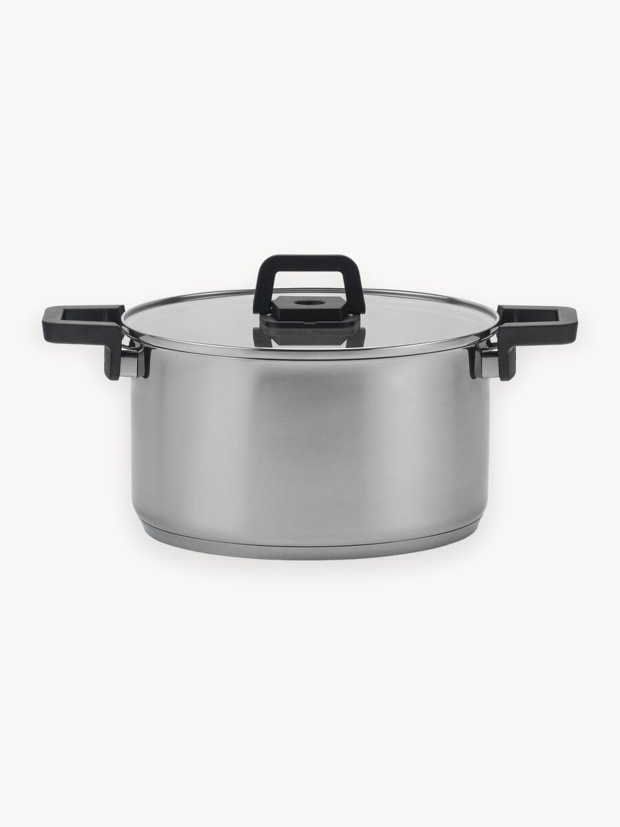 POLARIS Набор кастрюль с крышкой компактного хранения Fold&Keep-6S из нержавеющей стали для индукционных и газовых плит