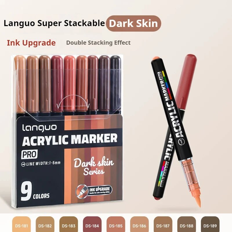 Маркеры LANGUO PRO, 24 цвета 9Color Dark skin