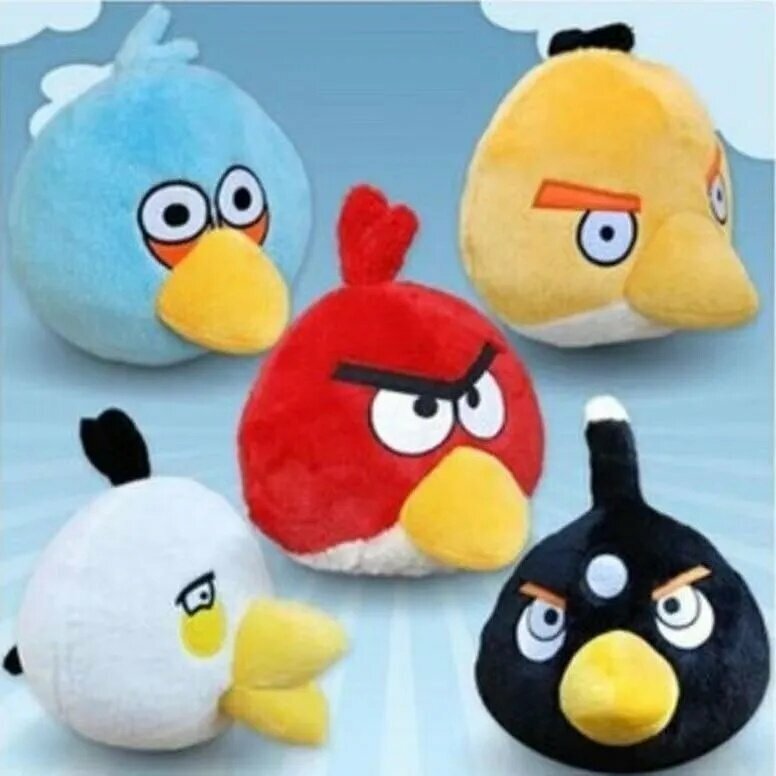 Набор из 5-Angry Birds Кукла игрового персонажа мягкая игрушка Подарок на день рождения ребенка 20CM,20, разноцветный