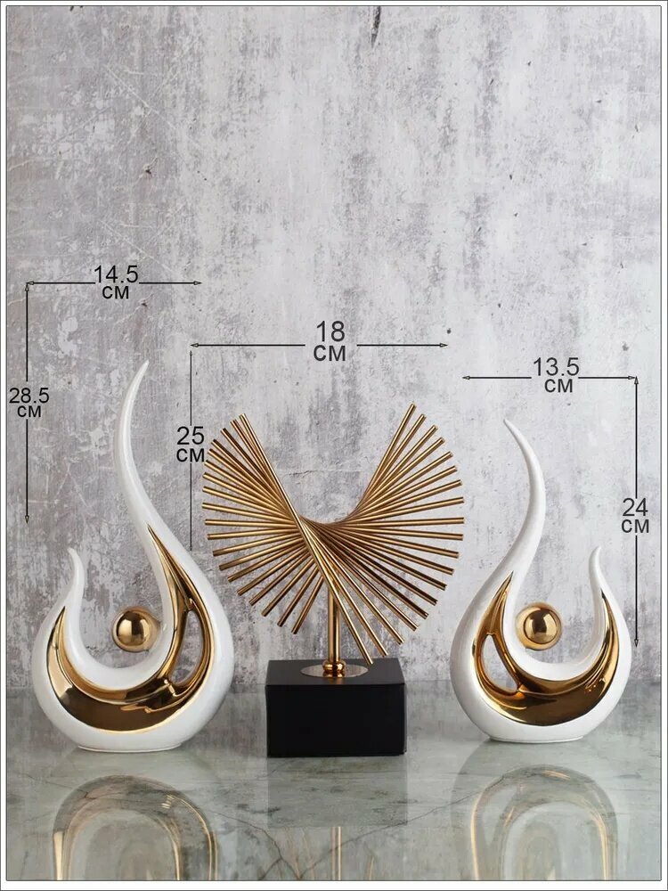 Статуэтки трио белый жемчуг - 2 (3 штуки в комплекте)