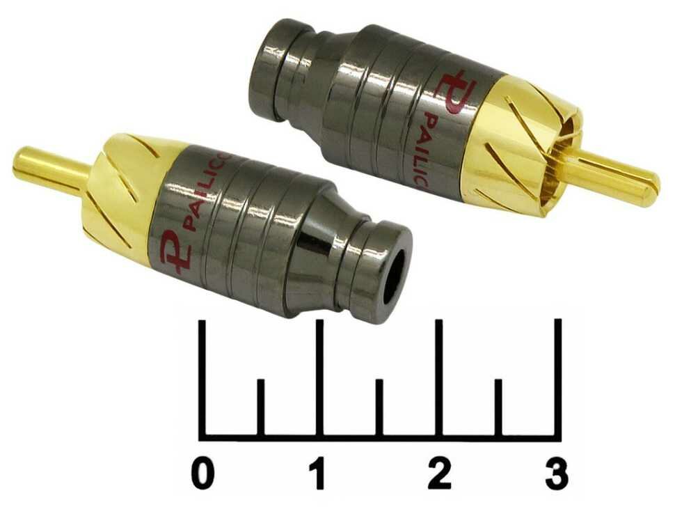 Разъем RCA штекер gold металл Pailiccs (24K) красный