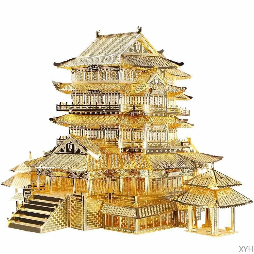 Piececool металлические 3D модели для взрослых Tengwang Pavilion Puzzle Model Kits для праздничных подарков
