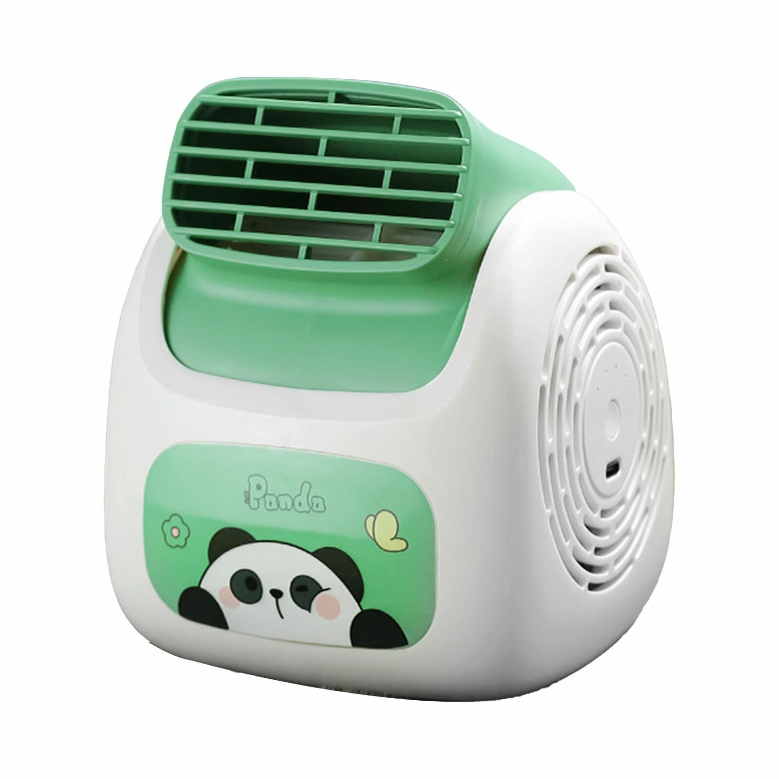 Настольный вентилятор Cartoon Panda без лопастей, заряжаемый от USB, 3-скоростной, бесшумный турбинный вентилятор для офиса и общежития