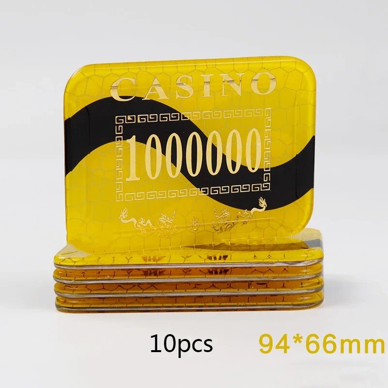 Набор покерных фишек Texas Poker 10 шт. Желтый, 1000000