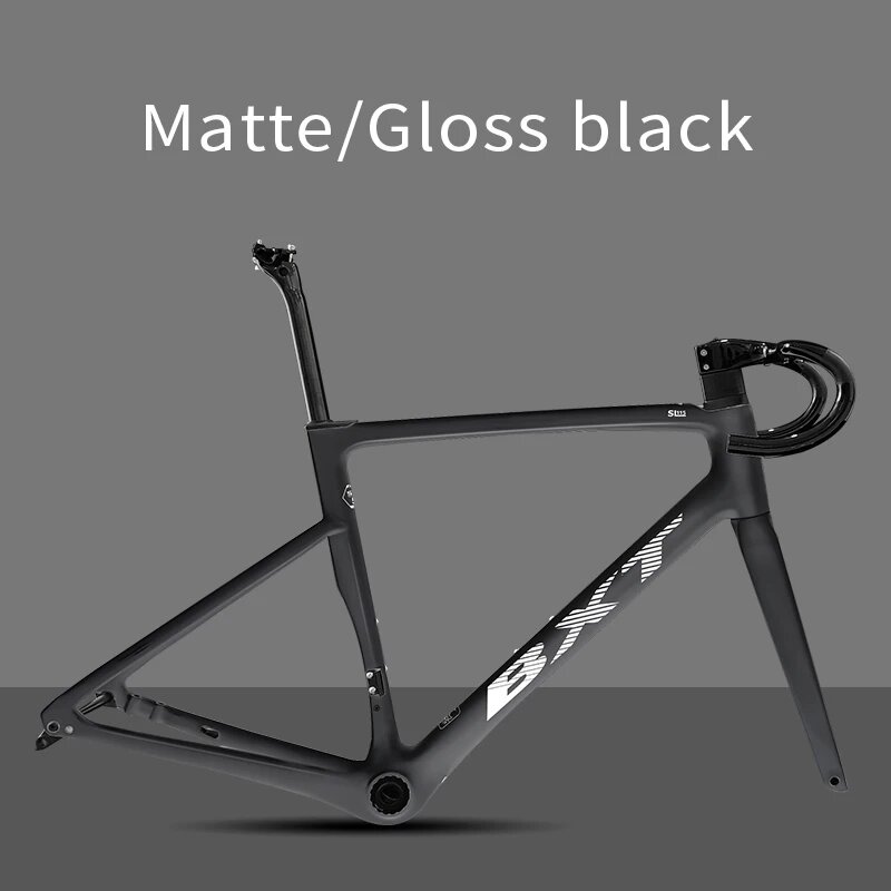 BXT Сверхлегкая карбоновая рама для шоссейного велосипеда Черный, 54cm-Matte, BXT Black