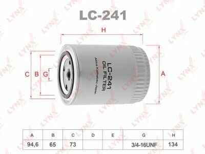 LYNXauto Фильтр масляный форд маверик / FORD MAVERICK (UDS, UNS) 1993-1998 2.7, ниссан пикап / NISSAN PICK UP 1997-2010 LC241