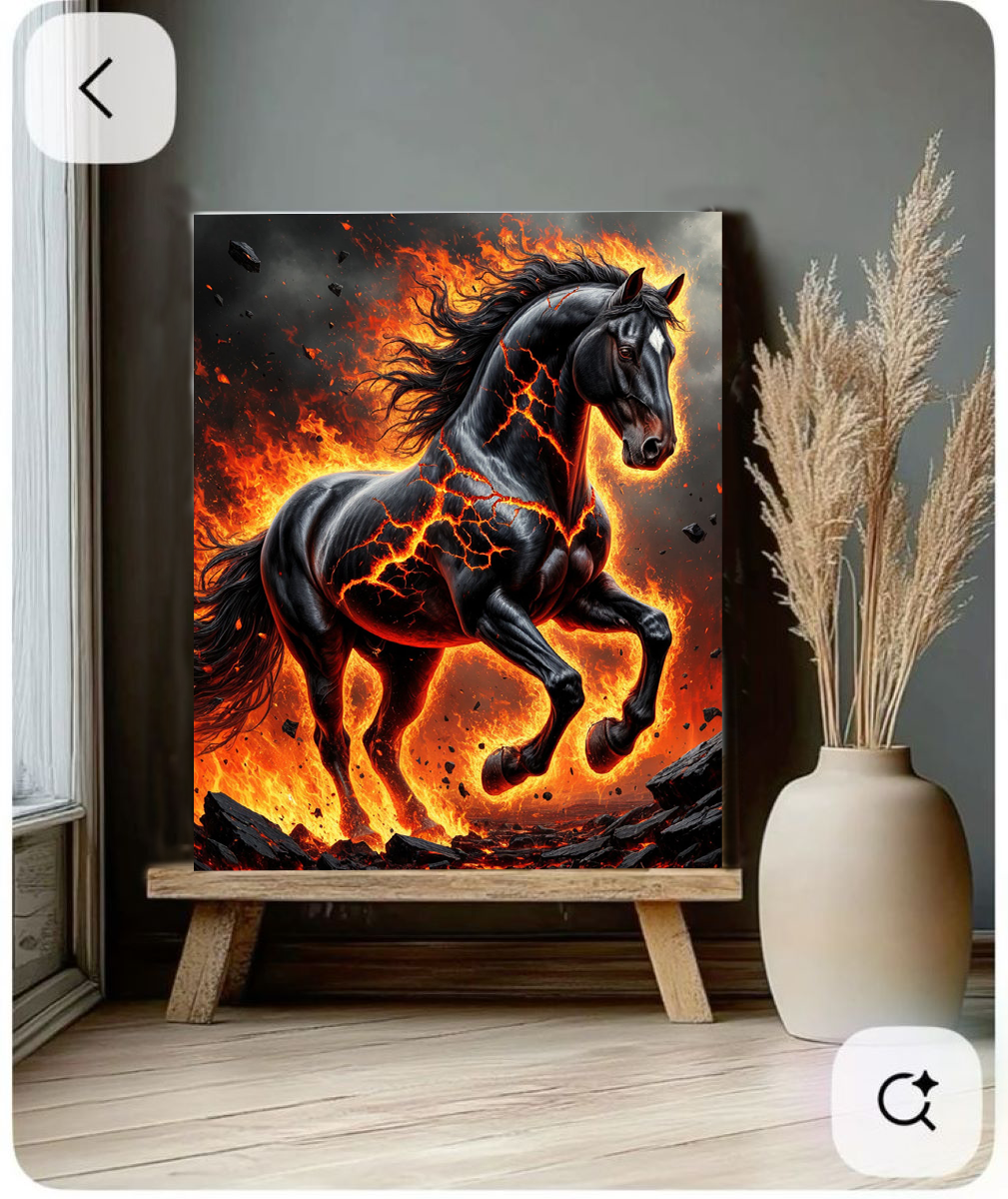 Картина по номерам "Огненная лошадь" 40х50 см, хлопковый холст на подрамнике, акрил, Hobby Home