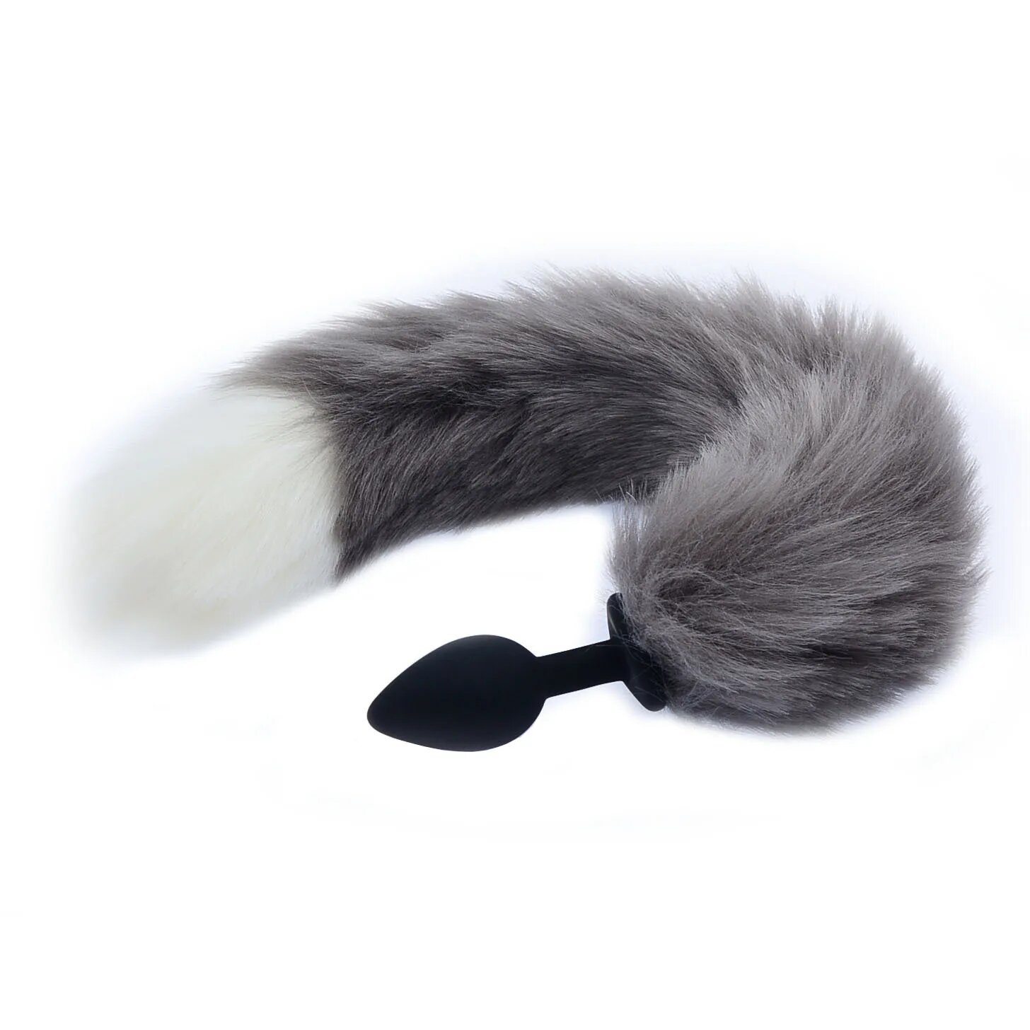 Сексуальная Силиконовая Анальная пробка лисий хвост SM игры Косплей Анальная пробка массаж GrayWhite