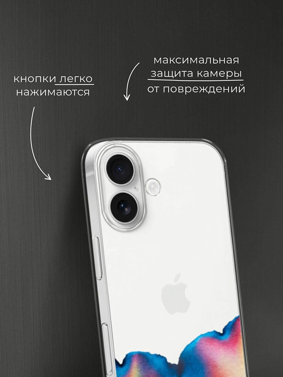 Чехол на Apple iPhone 17 / Айфон 17 с принтом Акварельное сочетание, прозрачный — фото 1