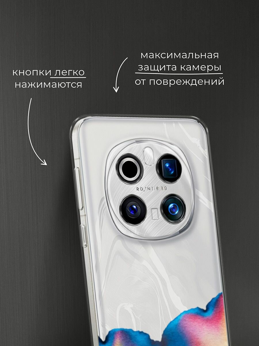 Чехол на Honor Magic 7 Pro / Хонор Мэджик 7 Про с принтом Акварельное сочетание, прозрачный — фото 1