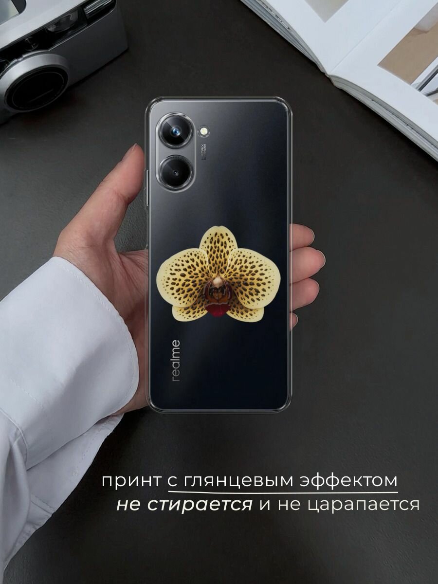 Чехол на Realme 10 Pro / Реалми 10 Про с принтом Желтая орхидея — фото 1