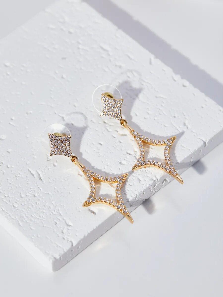 Серьги, фианит, кристаллы Swarovski, кристалл