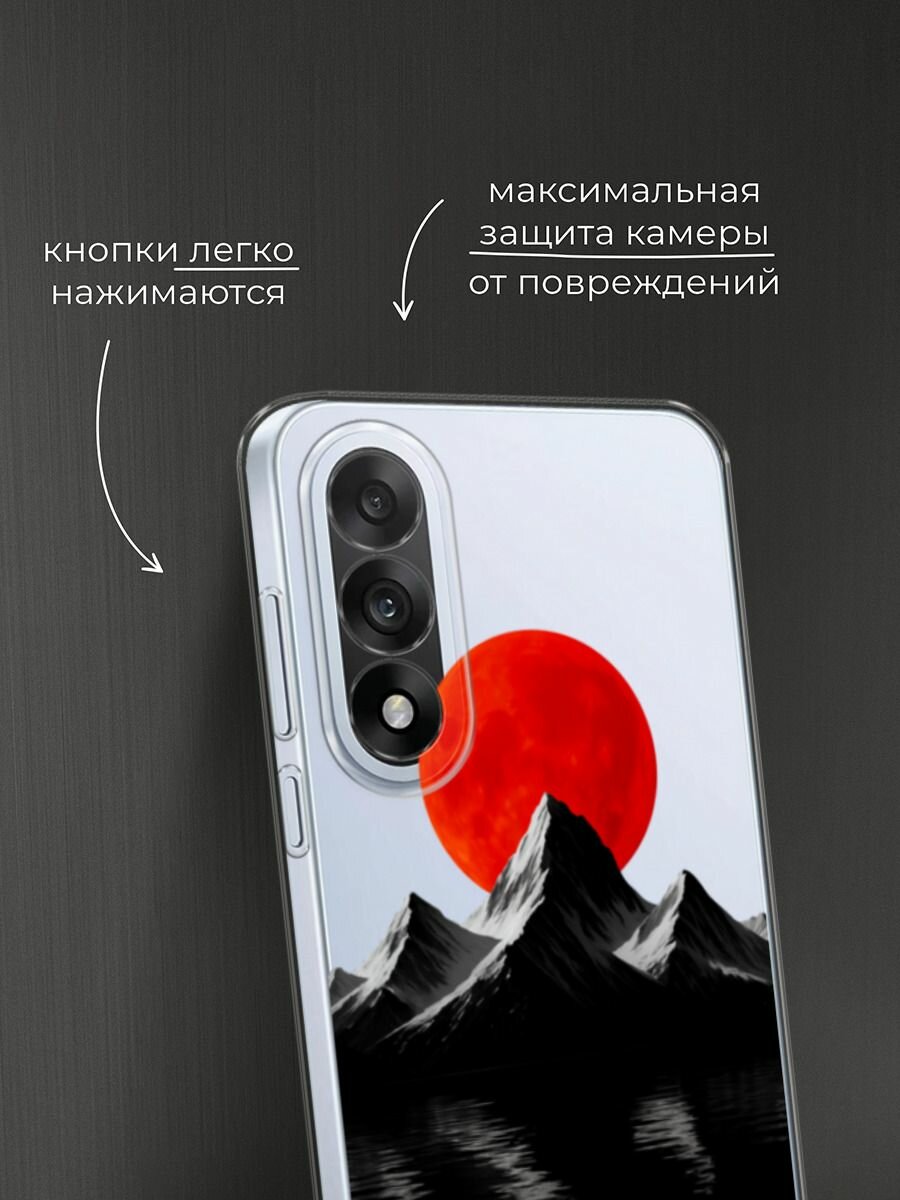 Чехол на OnePlus Nord 5 / Ван Плас Норд 5 с принтом Черная гора, прозрачный — фото 1