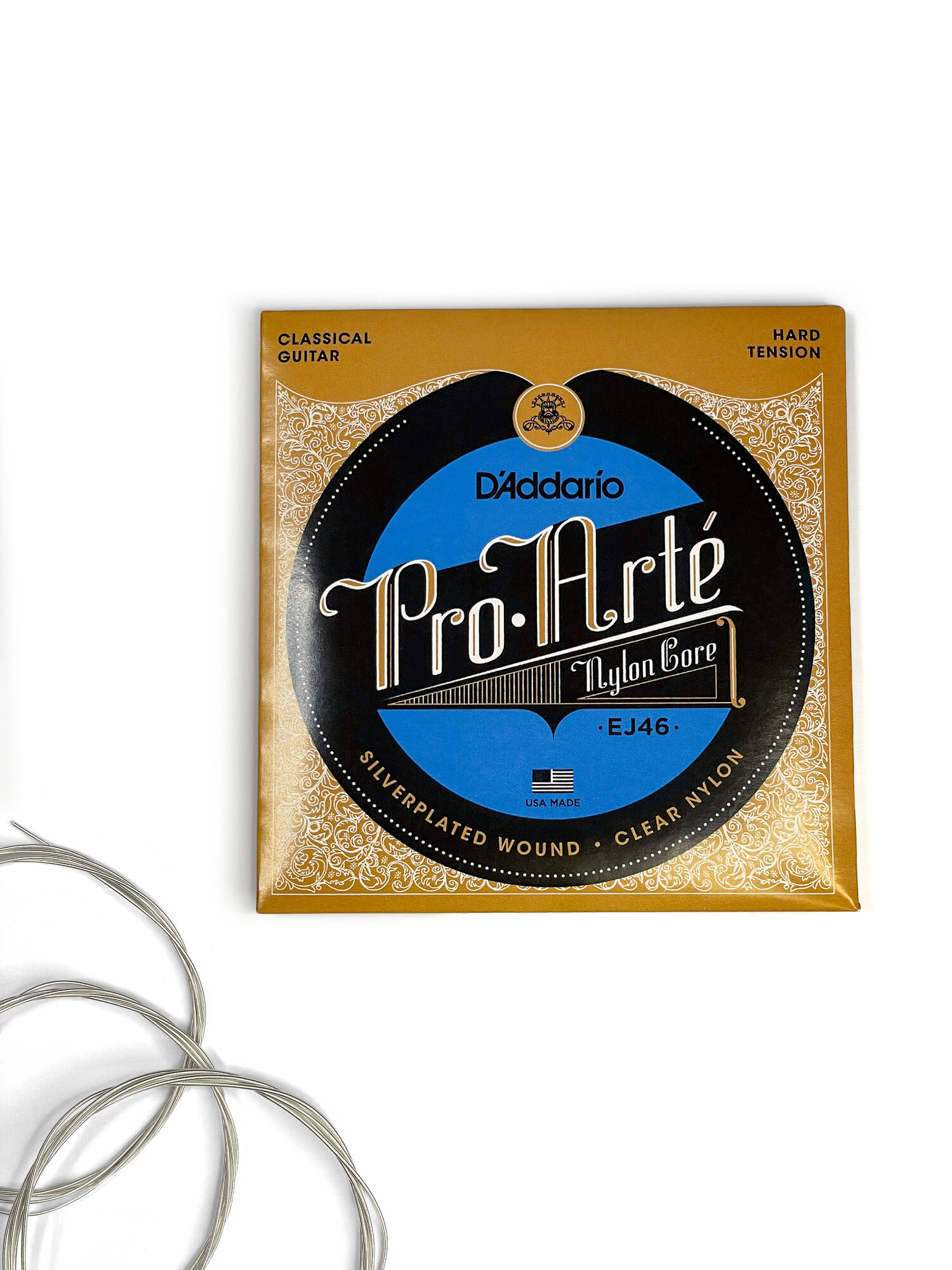 Струны нейлоновые для классической гитары DAddario Pro Arte, 6 струн, прозрачные и серебристые, высокое натяжение, EJ46