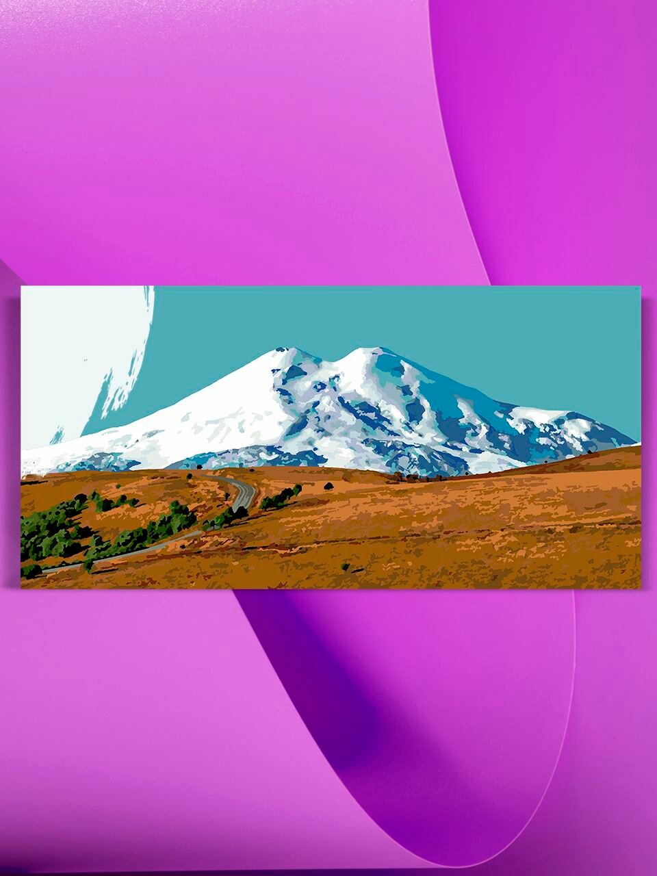 Картина по номерам на холсте Эльбрус, 30 х 60 см