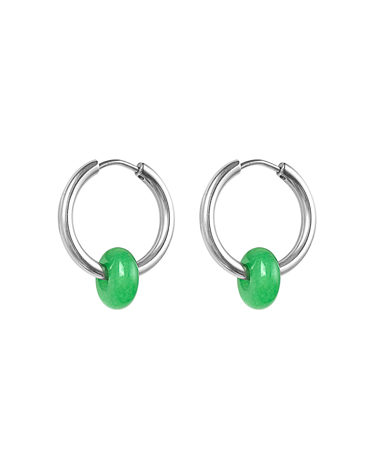 Серьги конго, с подвесками, нефрит