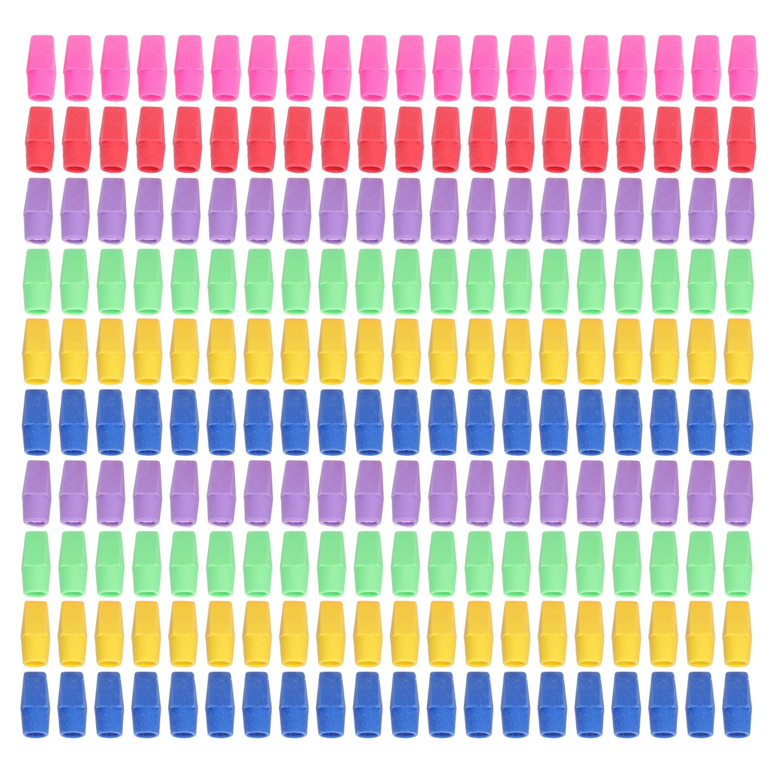 200Pcs Pencil Top Eraser Pencil Eraser Topper Wedge Design Stationery for Office Kids