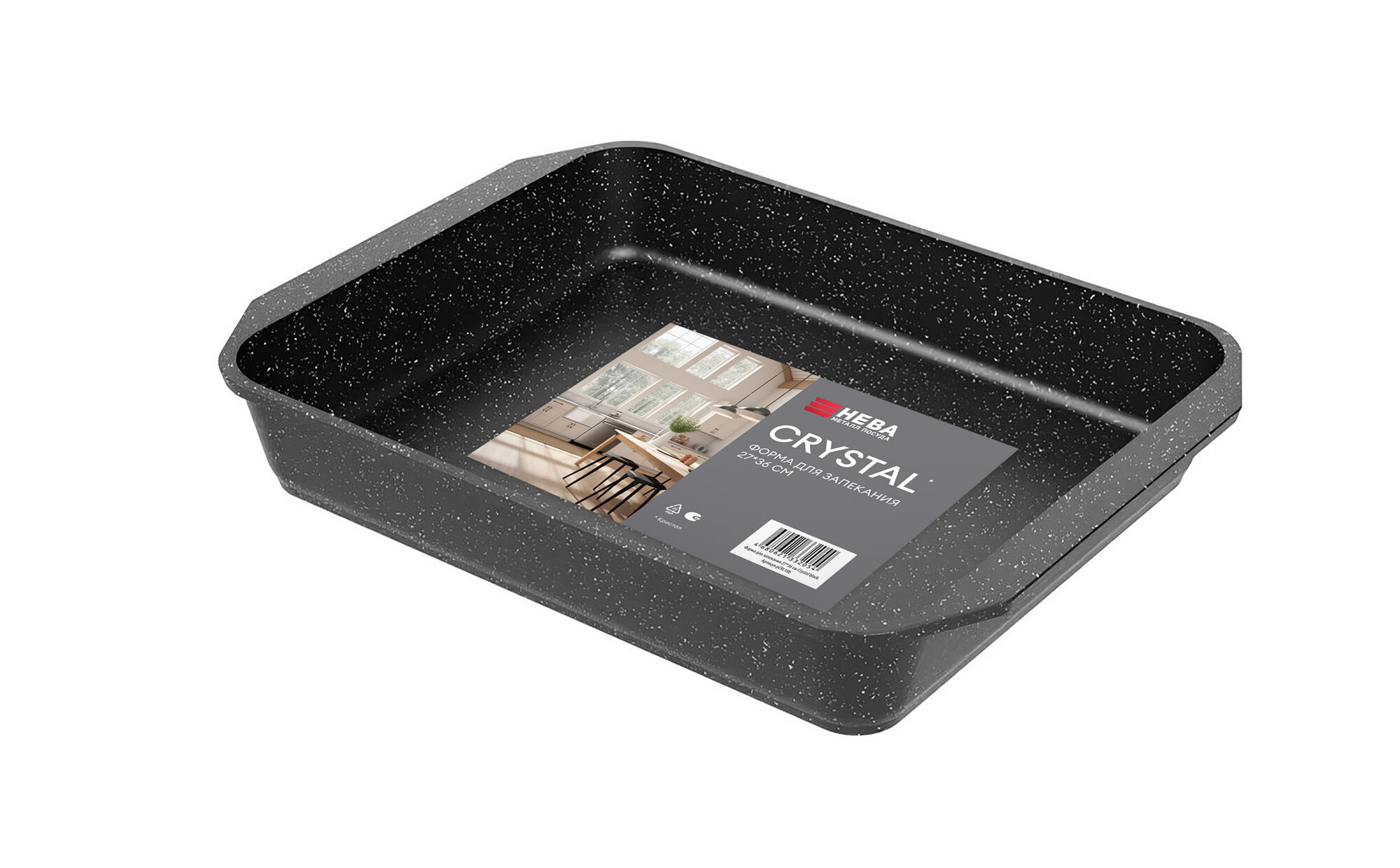 Форма для запекания Нева Металл Посуда Crystal black, 36x27x5.5см