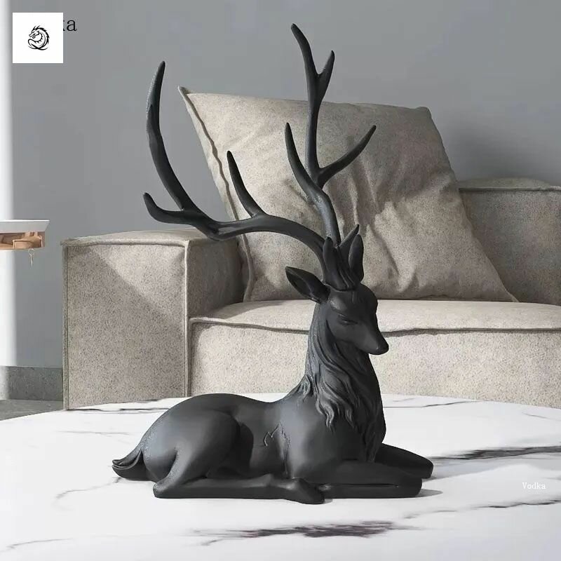 Декоративная фигура лося из смолы для гостиной современное украшение интерьера и рождественский подарок