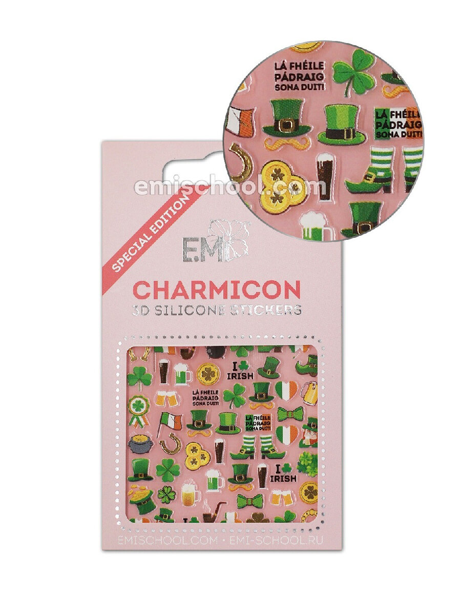 Силиконовые стикеры для ногтей EMI, Charmicon 3D Silicone Stickers Ирландия