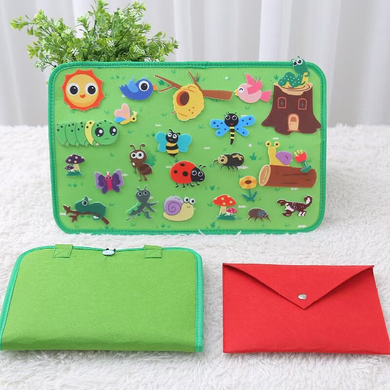 Портативный фетровый развивающий набор для детей: доска для рассказов, доска для переодевания, бизиборд Монтессори