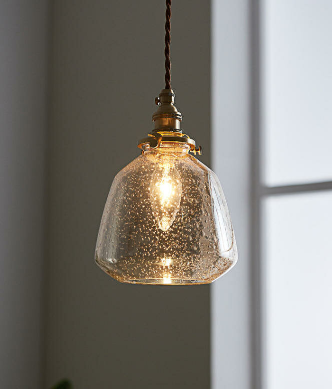 Маленькая люстра из коньячного стекла ретро простая люстра мощностью 6 Вт