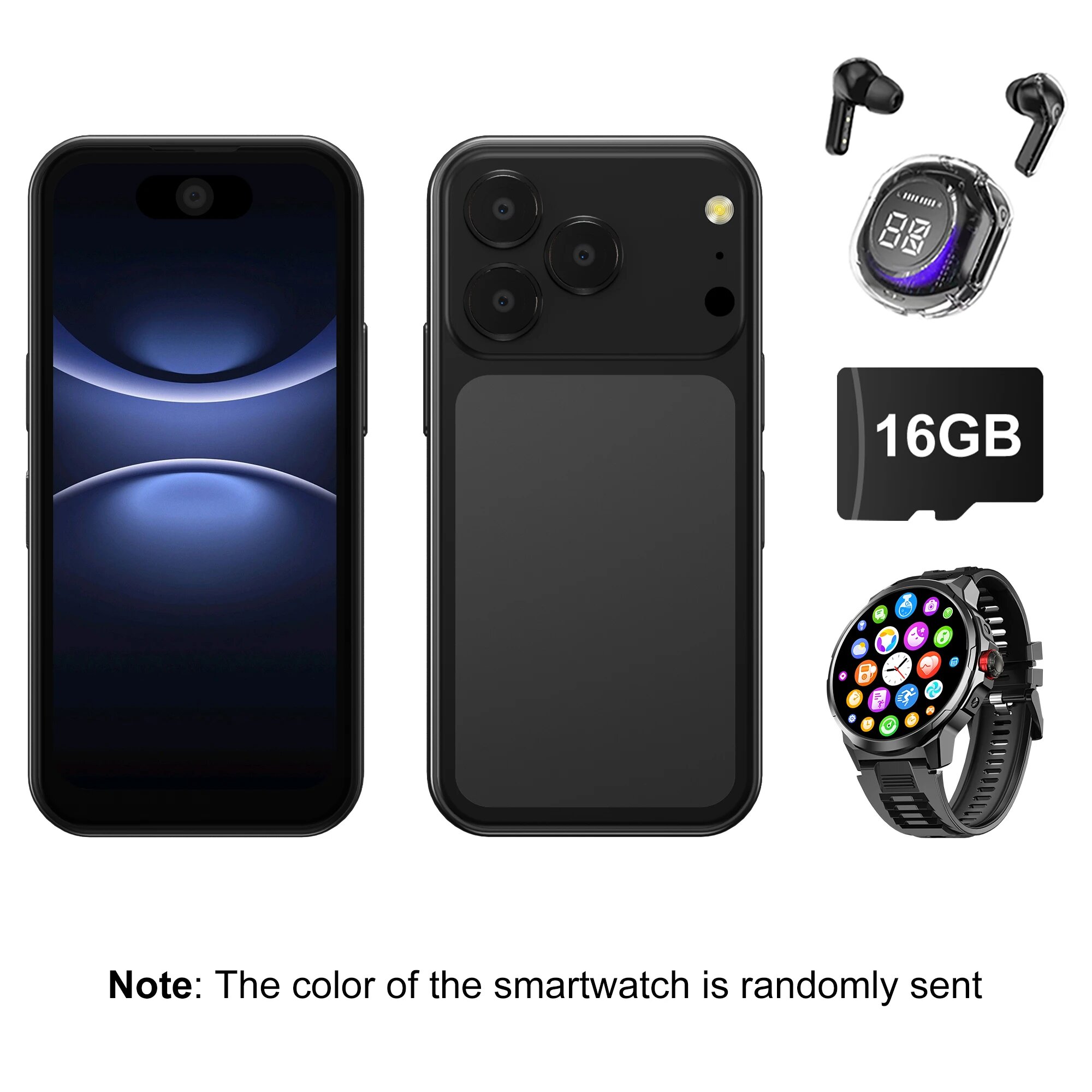 SERVO 17PRO MAX Android Мини-смартфон 3G WCDMA 1 ГБ + 16 ГБ Магазин воспроизведения памяти WiFi Разблокировка лица Двойная SIM-карта в режиме ожидания Маленькие смартфоны Черный, black Super package