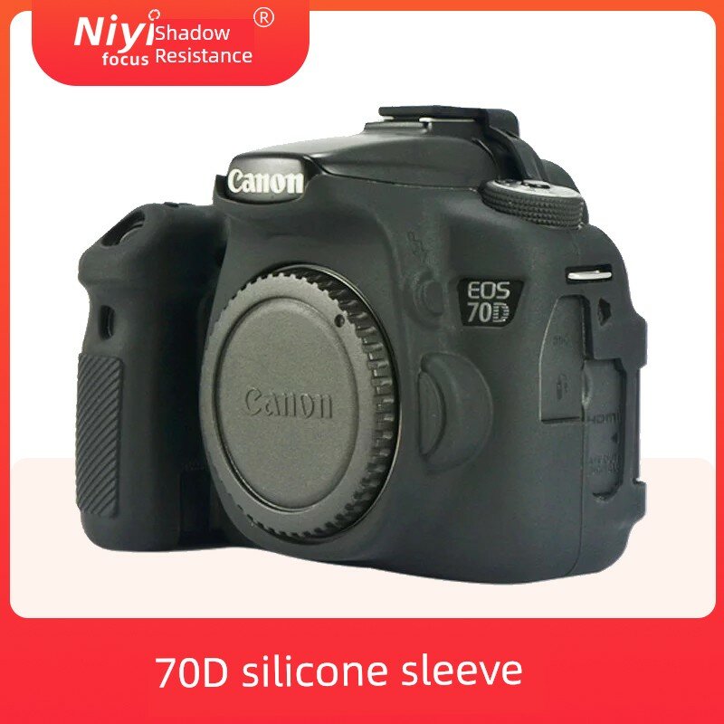 Силиконовый защитный чехол для камеры Canon EOS 70D, черный цвет, высококачественный силикон, ударопрочный и прочный