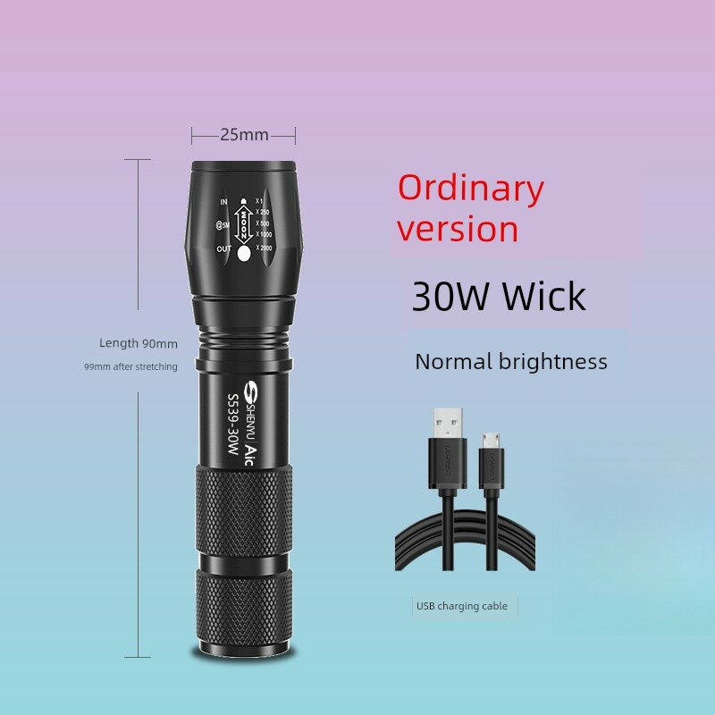 Мощный фонарик с регулируемой фокусировкой, перезаряжаемый, из алюминиевого сплава T6L2, с зумом, для наружного и